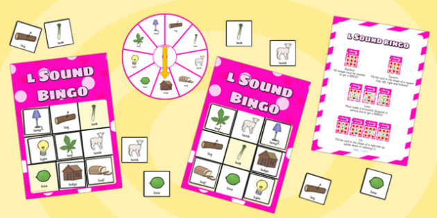 l Sound Bingo Game with Spinner (teacher made)