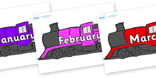 Months of the Year on Trains (teacher made)