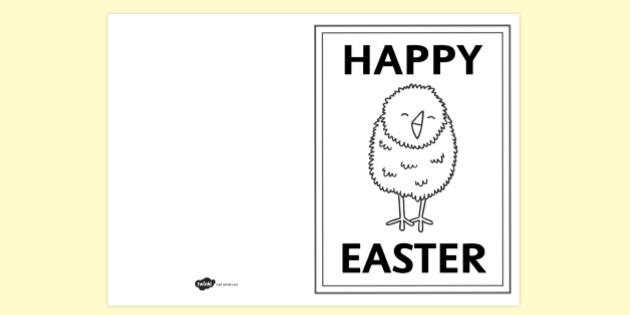 FREE! - Easter Chick Card Colouring Activity | Primary Resources