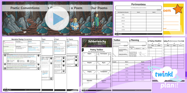 Year 5 Jabberwocky Narrative Poetry Unit Pack (teacher made)