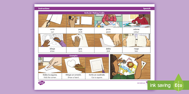 👉 Spanish - Making Crafts Instructions KS2 Word Mat