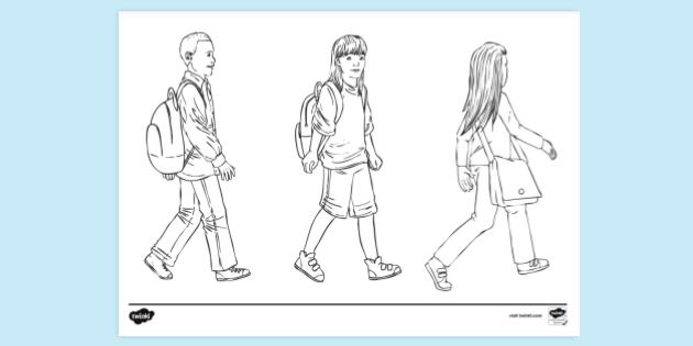 FREE! - Going for a Walk Colouring Sheet | Colouring | Twinkl