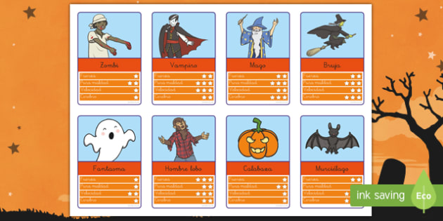 Halloween tarjetas de juego (teacher made)