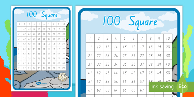 Rocky Shore 100 Square Display Poster (teacher made)