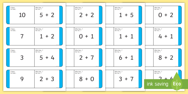 Addition to 10 Loop Cards English/German (teacher made)