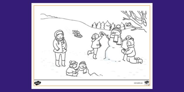 FREE! - Winter Scene Colouring Sheet | Colouring Sheets