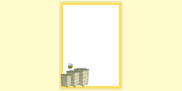 FREE! - Simple Blank Beehives Page Border | Page Borders | Twinkl