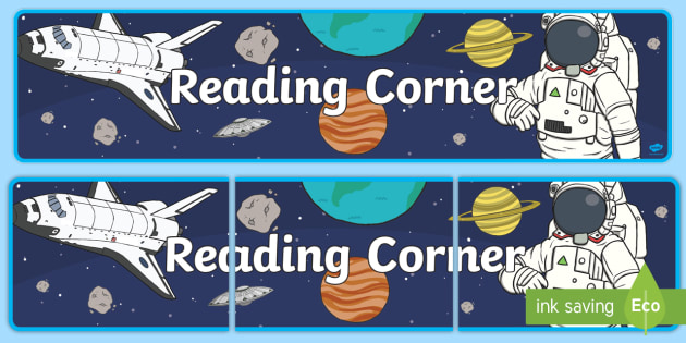 Space-Themed Reading Corner Display Banner