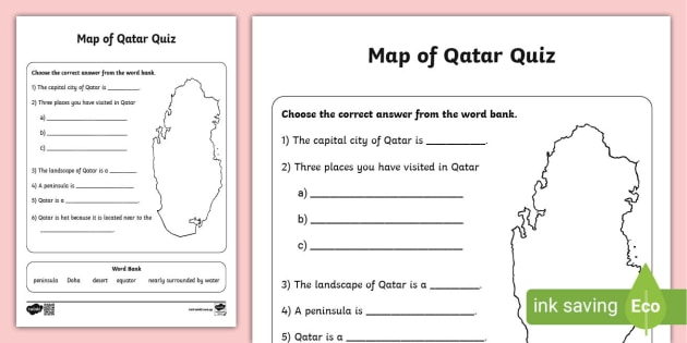 Map of Qatar Quiz (Teacher-Made)