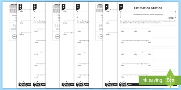 Estimation Involving Different Representations Differentiated Worksheet