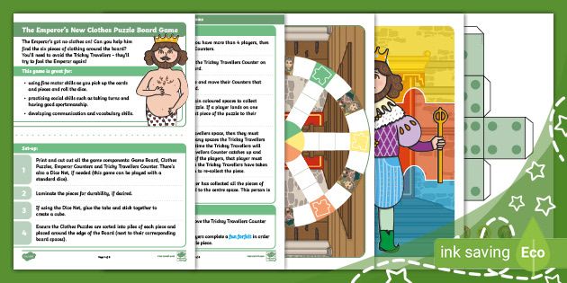 The Emperor's New Clothes Puzzle Board Game (teacher made)