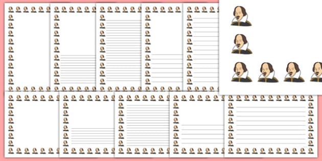 FREE! - William Shakespeare Page Borders (teacher made)