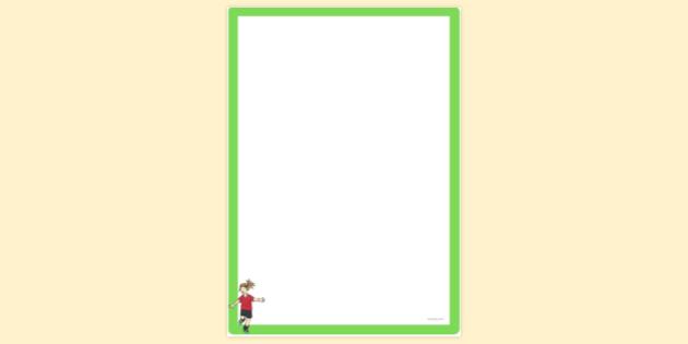 Simple Blank Girl Playing Rugby Page Border | Page Borders