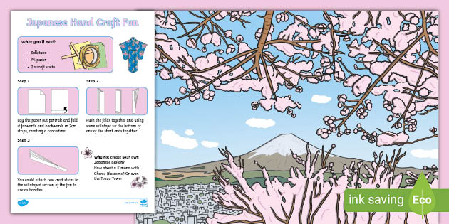 Japanese Hand Fan Craft Activity - Art Resources - Twinkl