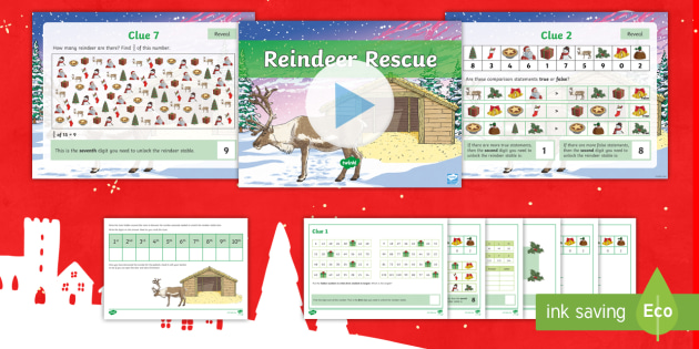 Y4 Reindeer Rescue Christmas Escape the Room Maths Game