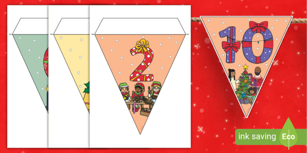 Christmas Number Bunting (teacher made)