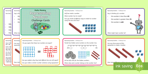 Year 1 Representing Numbers Maths Mastery Challenge Cards