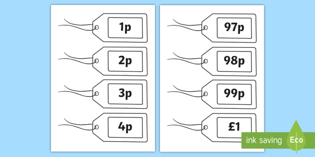Price Tags KS1 1p - £1 - Primary Resources (teacher made)