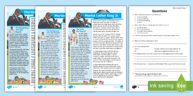 Martin Luther King Jr. Readings | twinkl.co.uk