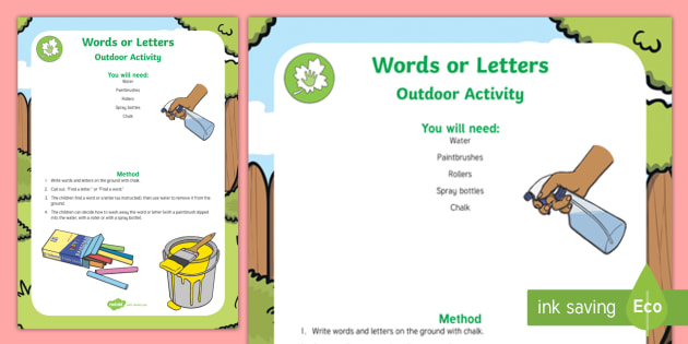 Words and Letters Outdoor Activity (teacher made)