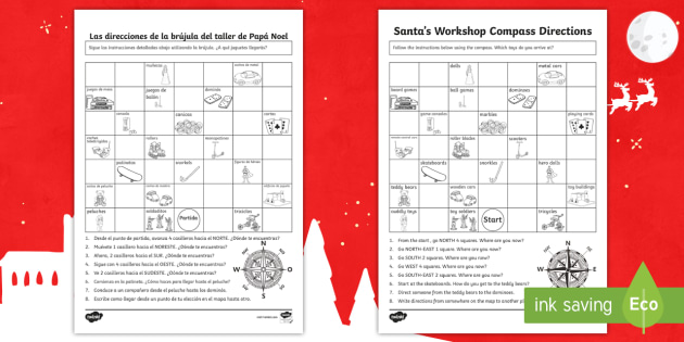 Christmas Compass Activity English/Spanish (teacher made)