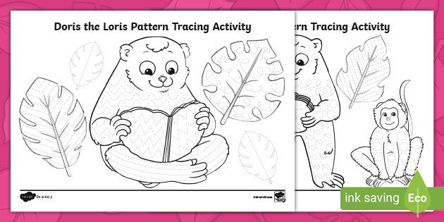 Doris the Loris Pattern Tracing Activity
