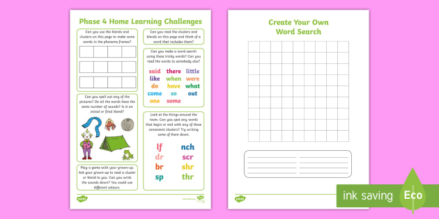 Phase 4 Home Learning Challenges (teacher made)