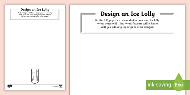* NEW * Design an Ice Lolly Activity Sheet,Ice Lolly