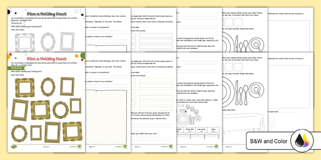 4th Grade Plan a Holiday Feast Math Project | Twinkl
