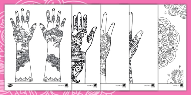 henna designs coloring pages