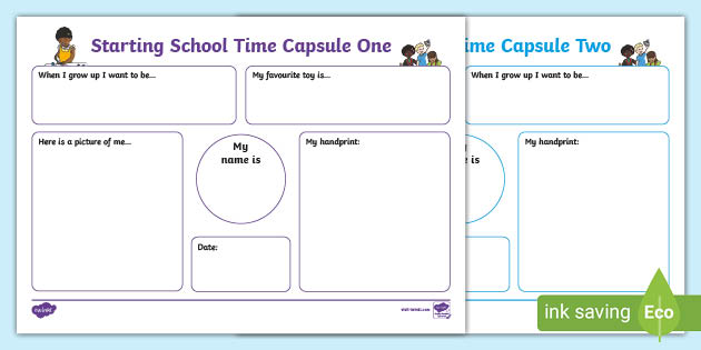 Starting School Time Capsule (teacher made)