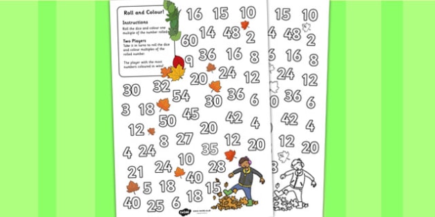 FREE! - Leaves Colour and Roll Worksheet (teacher made)