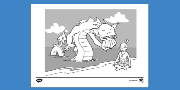 Taniwha Colouring | Colouring Sheet