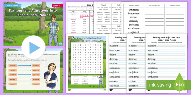 Year 6 Term 1A Week 4 Spelling Pack (teacher made)
