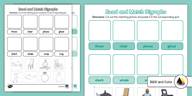 Read and Match Digraphs Activity (teacher made)