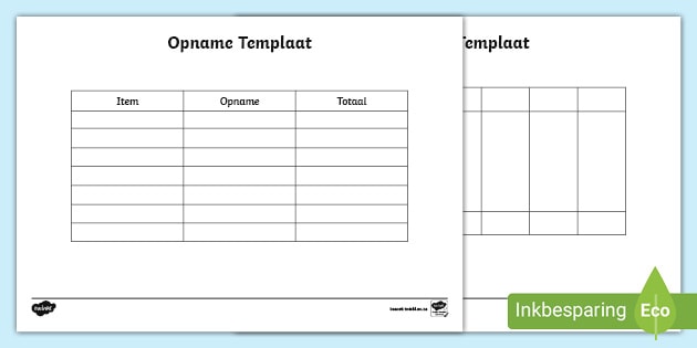 Datahantering Opname Template (teacher made)