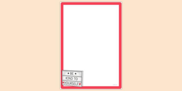 FREE! - Simple Blank Be Kind Page Border (teacher made)