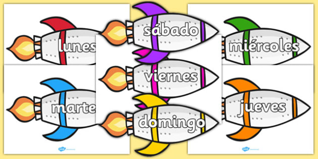 Days of the Week on Rockets Spanish (teacher made)