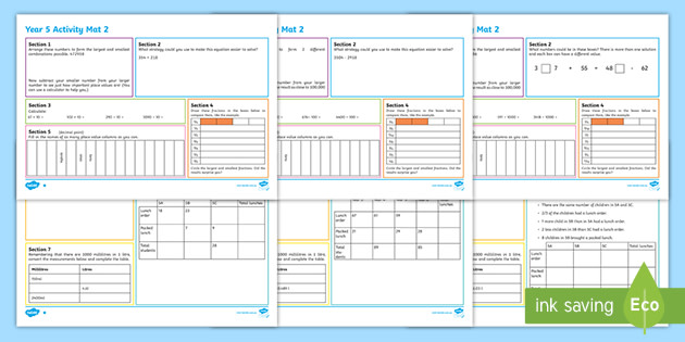 Year 5 Term 4 Maths 2 Activity Mat - English (teacher made)
