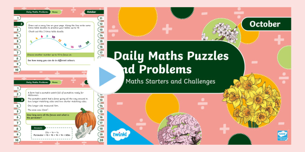 October Year 5/6 Maths Puzzle and Problem Starters