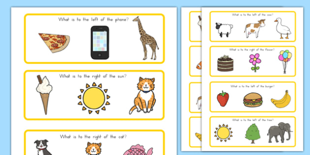 Right and Left Cards (teacher made)