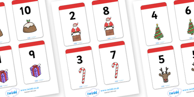 Christmas Number Bonds to 10 Matching Cards Activity