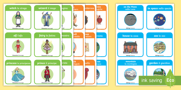 Make a Story Storytelling Prompt Cards English/Italian