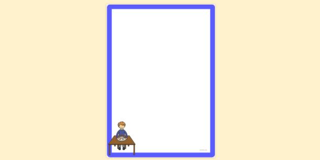 FREE! - Simple Blank Dinner Time Page Border | Page Border | Twinkl