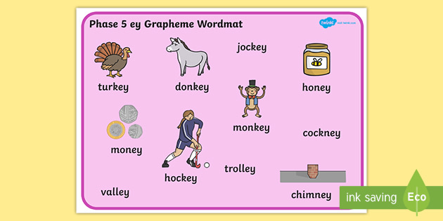 Phase 5 Ey Grapheme Word Mat Teacher Made