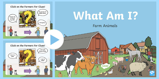 Farm Animals What Am I Interative Game PowerPoint