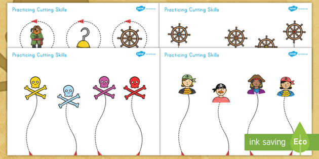 Pirate Themed Scissor Skills Activity (Teacher-Made)