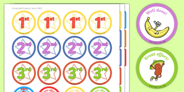 EYFS Races Sports Day Sticker Pack