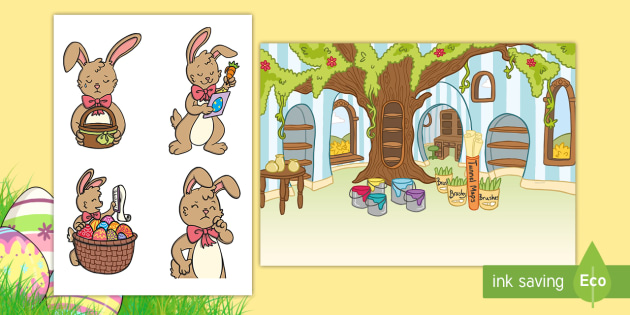 Saving Easter Pictures | Cartoon Cut-Outs | Twinkl