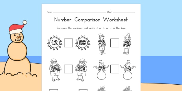 FREE! - Christmas Number Comparison Worksheets